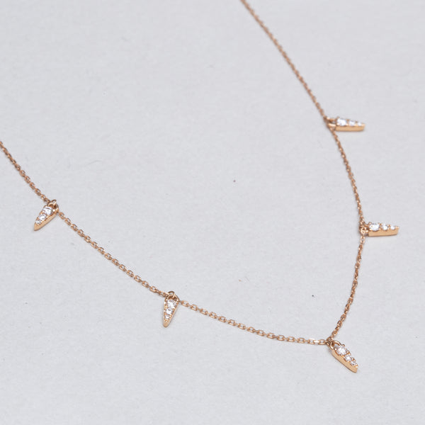 18ct Gold Diamond Spike Chain Necklace - felt