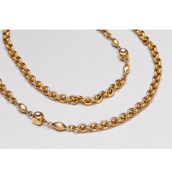 Vintage Monet Gold-tone Chain Necklace - felt