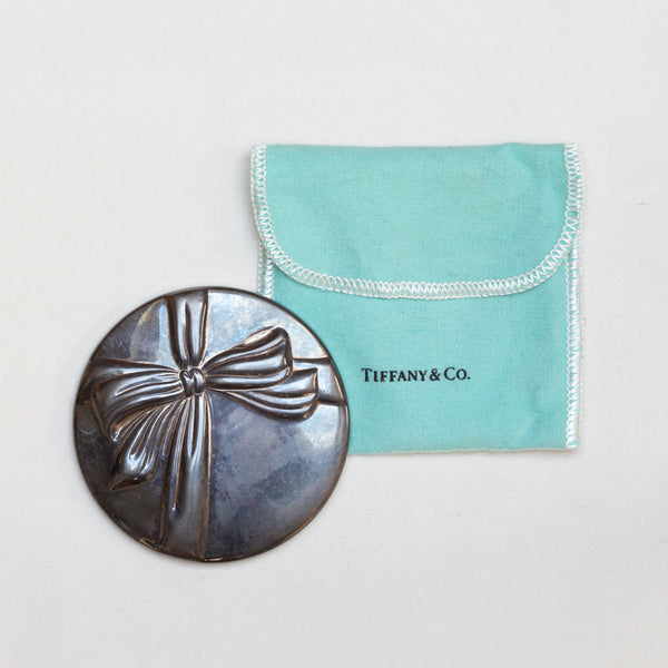 Vintage Tiffany Sterling Silver Compact Mirror - felt
