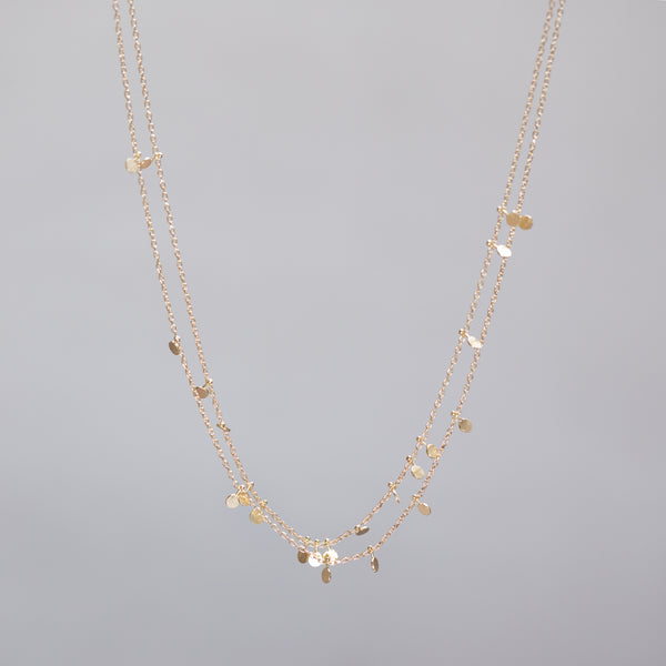 Tiny Dots Double Chain Necklace - felt