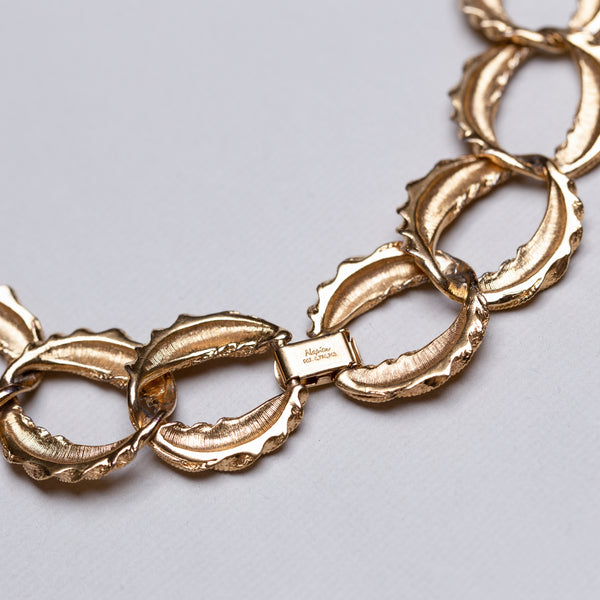 Vintage Textured Gold Chain Necklace - felt