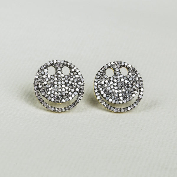 Diamond Smiley Face Charm - felt