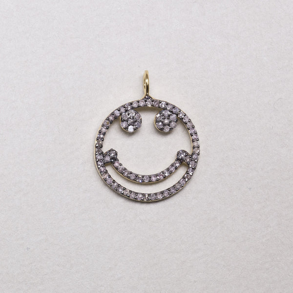 Diamond Smiley Face Charm - felt